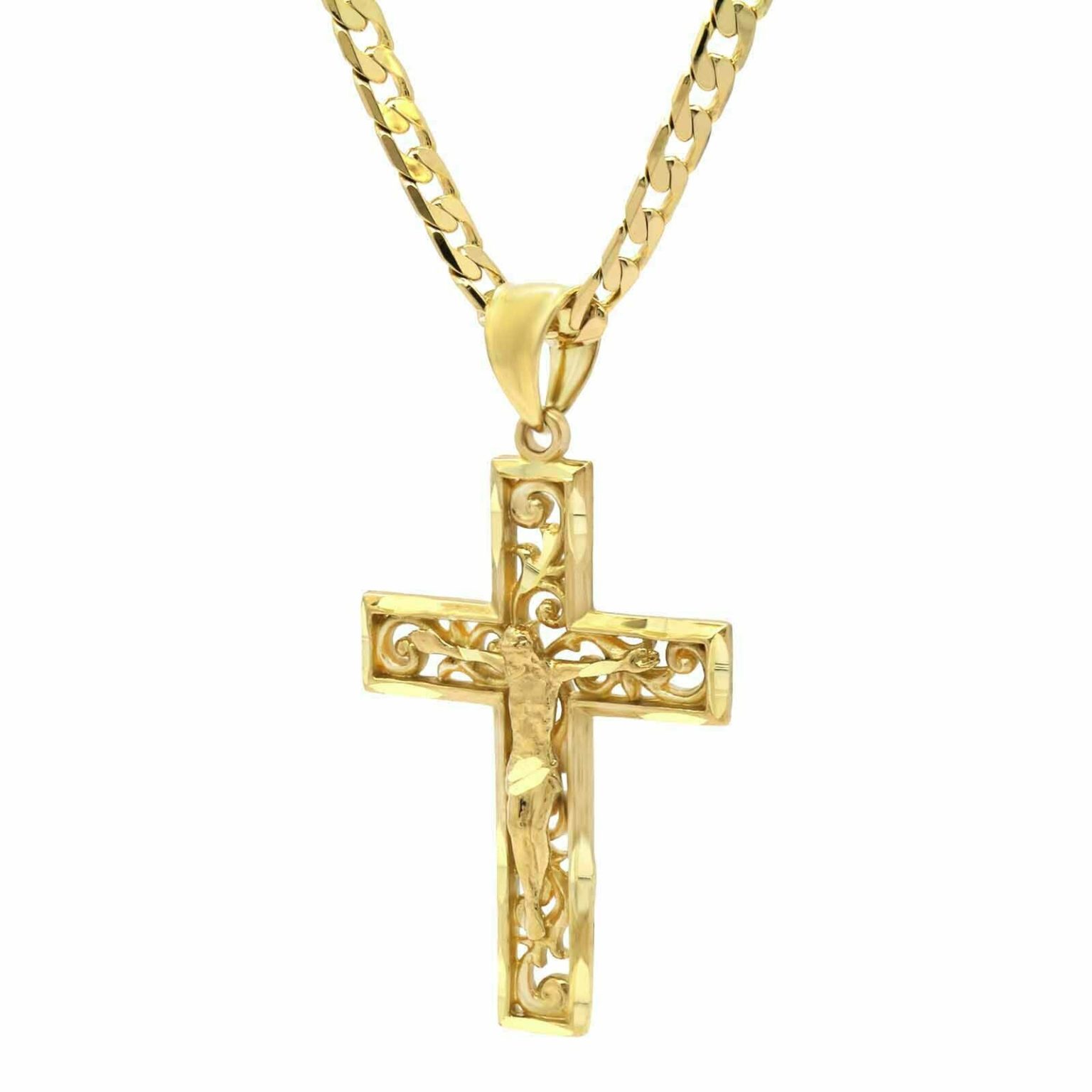 Jesus Christ Cross Pendant With Miami Cuban Link – Urban Fashion Jewelry