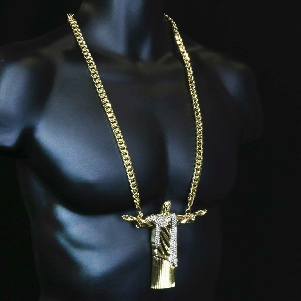 Jesus Christ Anchor Cross Pendant With 6mm 30" Cuban Link Chain - Urban ...