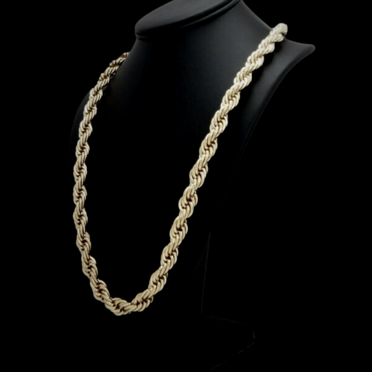 10mm Thick Hip Hop Rapper Twisted Rope Chain 2 Piece Jewelry Set ...