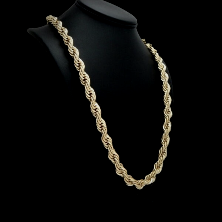 10mm Thick Hip Hop Rapper Twisted Rope Chain 2 Piece Jewelry Set ...