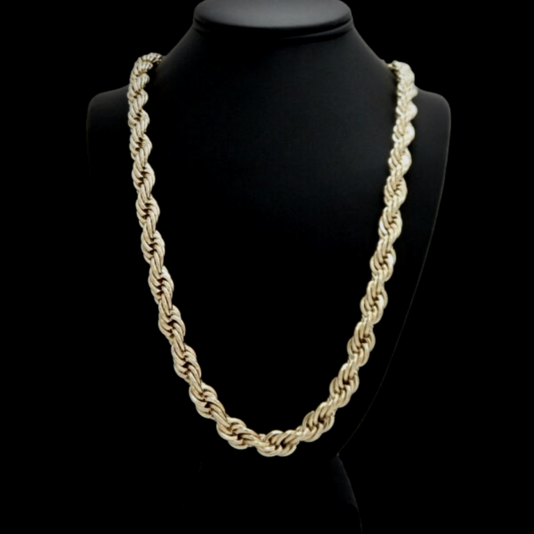 10mm Thick Hip Hop Rapper Twisted Rope Chain 2 Piece Jewelry Set ...