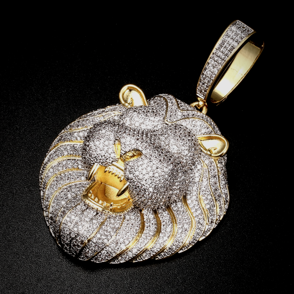 Big Lion Head Pendant With Cuban Link, Or Rope Chain – Urban Fashion ...