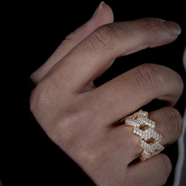 13mm Miami Cuban Ring Fashion Pinky Rings Engagement Ring Wedding Band ...