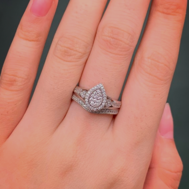 Women's Big AAA+ Diamond Heart Shape Ring Solid 925 Sterling Silver ...