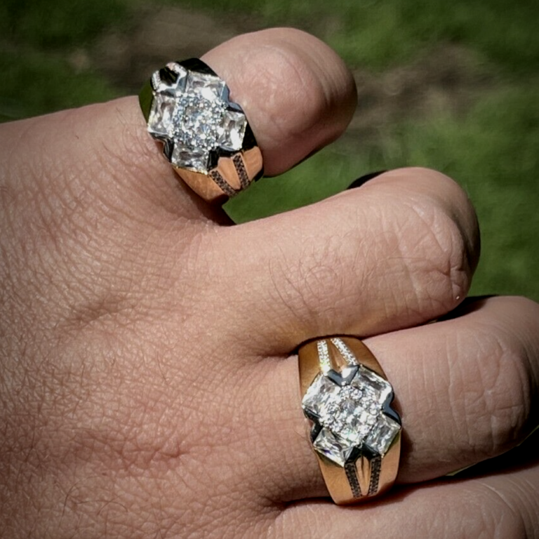 Men's 14k Solid 925 Jesus On Crucifix Cross Pinky Ring