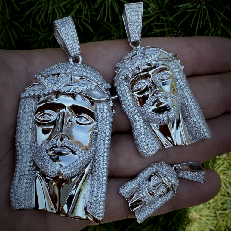 Square Jesus Christ Pendant With 18" Italian Figaro Link Chain - Urban ...