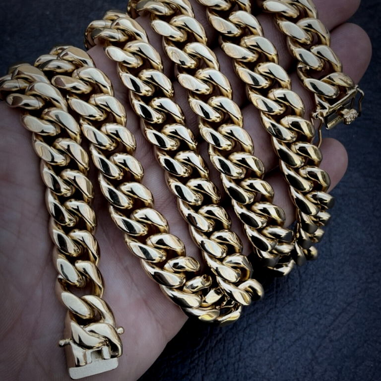 10k Gold 6MM Thick Miami Cuban Link Chain Necklace Box Lock 22″24 ...