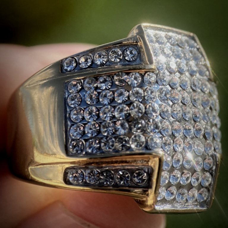 Men's Religious Jewelry 3D Jesus Cross Pinky Ring 14k On Solid 925 ...