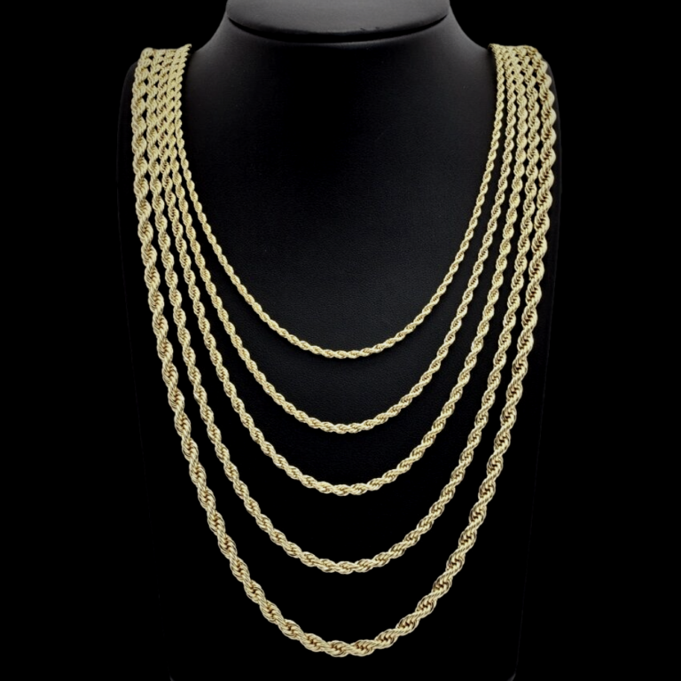 Twisted Italian Rope Chains 2.5MM TO 5MM Thick Necklaces – Urban ...