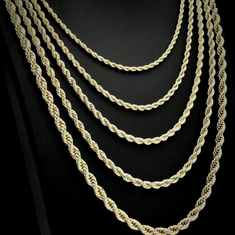 Twisted Italian Rope Chains 2.5MM TO 5MM Thick Necklaces – Urban ...