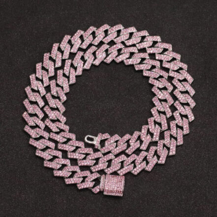 Pink Miami Cuban Link 15MM Thick Necklace – Urban Fashion Jewelry