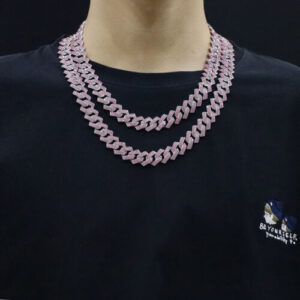 Pink Miami Cuban Link 15MM Thick Necklace – Urban Fashion Jewelry