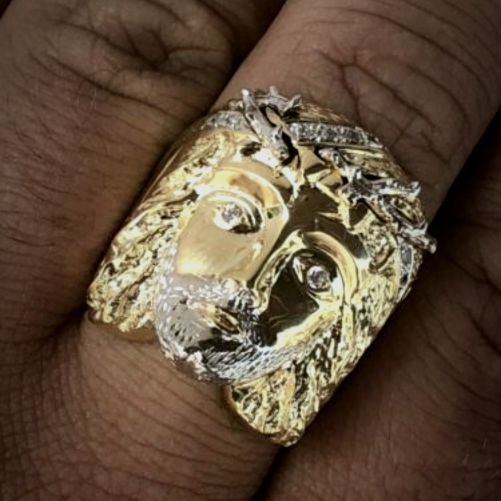 Men’s Big Face Religious Jesus Christ Pinky Rings – Urban Fashion Jewelry