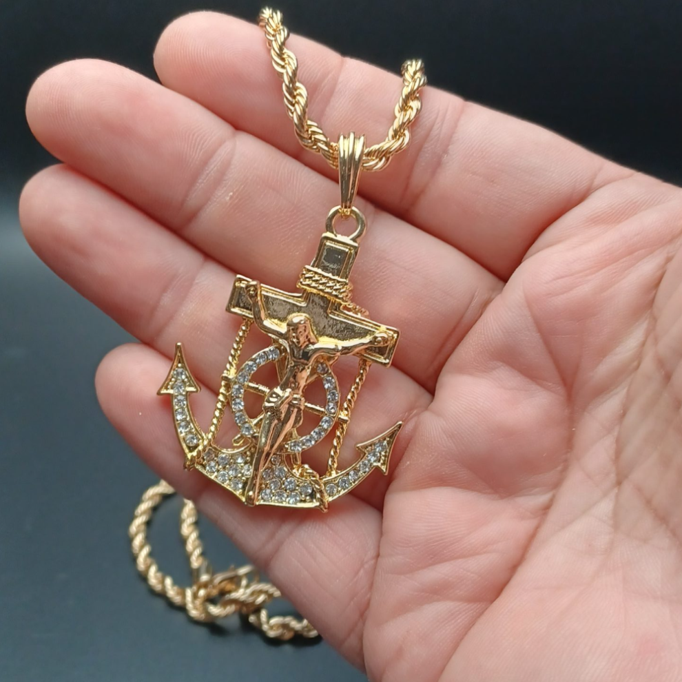 Fully Iced Jesus Anchor Pendant Miami Cuban Link – Urban Fashion Jewelry