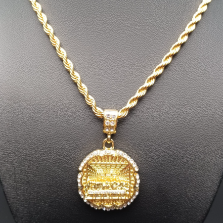 Round 3D Iced Last Supper Pendant with Rope Chain – Urban Fashion Jewelry