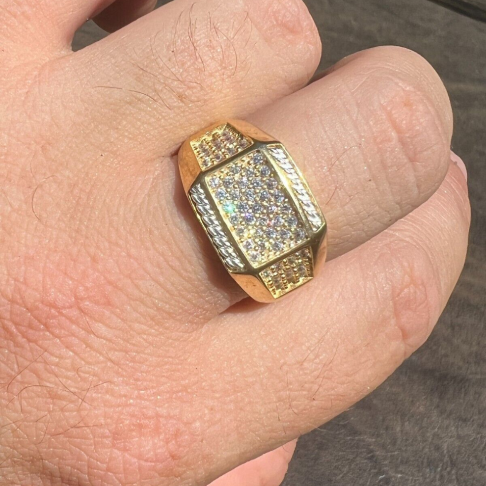 Jesus Cross Pinky Ring 1ct VVS D color Moissanite Stones